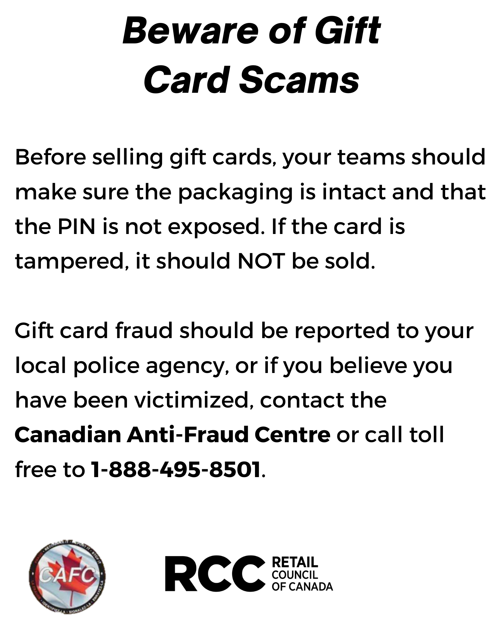 Gift Card Fraud - Retail Council of Canada